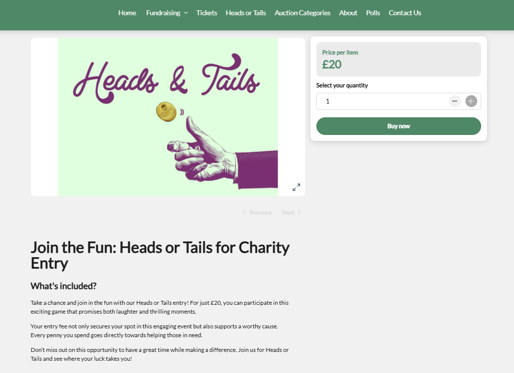 How to create a heads or tails page